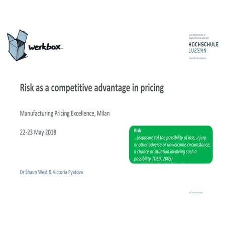 Risk as a competitive advantage in pricing | PPT