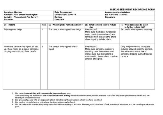 Risk assessment (astro turf) | DOC