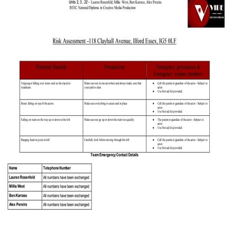 Risk assessment park | DOCX