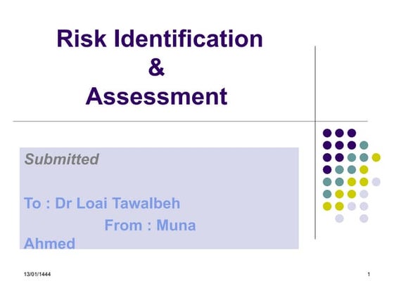 Risk assessment & management | PPT