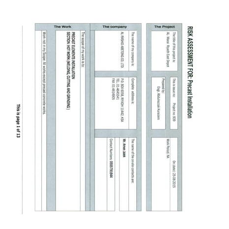 Risk assesment hot work | PDF
