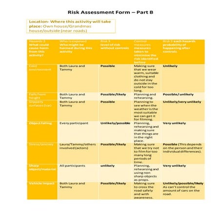 Risk assesment part B | DOCX