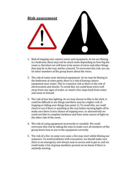 Risk assessment | DOC