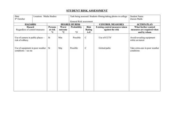 Student risk assessment | PPT