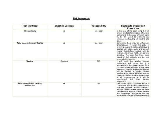 Risk assessment | DOCX