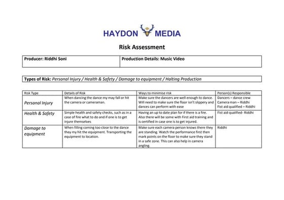 Risk assessment | PDF