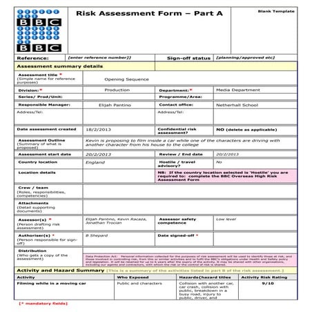 Safety risk assessment-form_dec09 | DOC