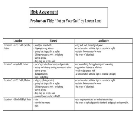 Risk Assessment | DOCX