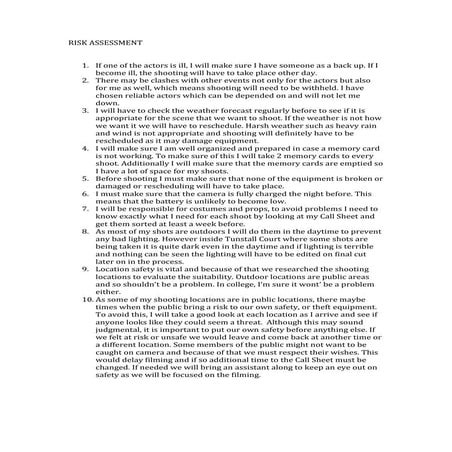 Risk Assessment | DOCX