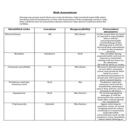 Risk assessment | PDF