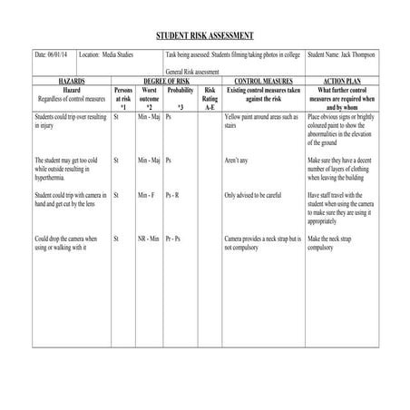 Student risk assessment | DOC
