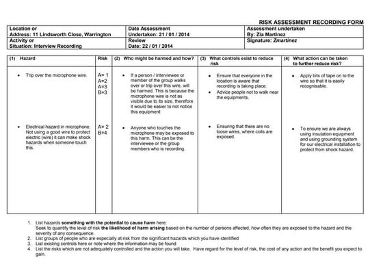 Risk assessment (astro turf) | DOC