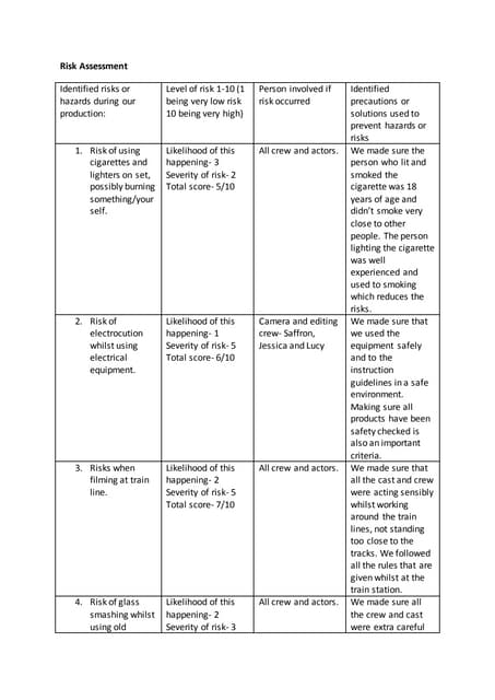Risk assessment | PPT