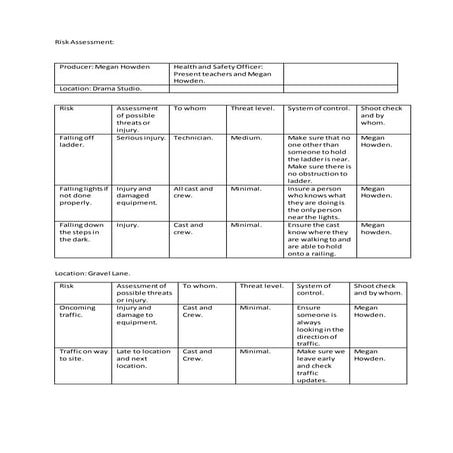 Risk assessment | DOCX