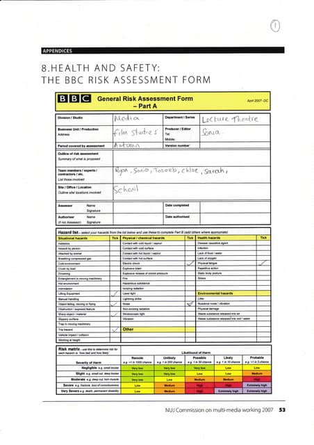 Risk Assessment unit 5 | PDF | Medical Health
