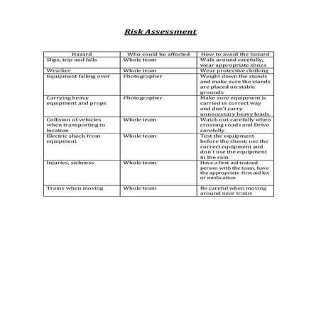 Risk assessment | DOCX