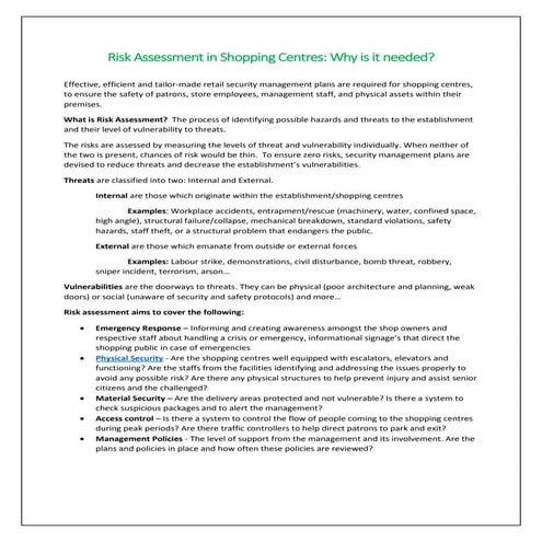 Importance of Risk Assessment | PDF