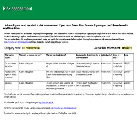 Risk assessment | DOC