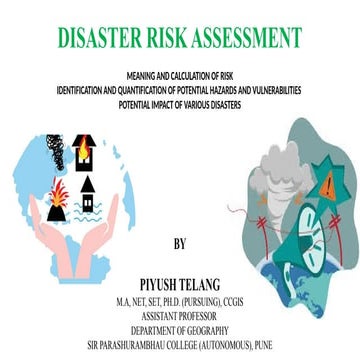 Concept of disaster, hazard, vulnerability, exposure, capacity | PPTX