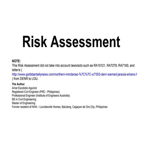 Pre Disaster Risk Assessmant Process for LGU | PPTX