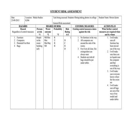 Student risk assessment- theatre | DOC