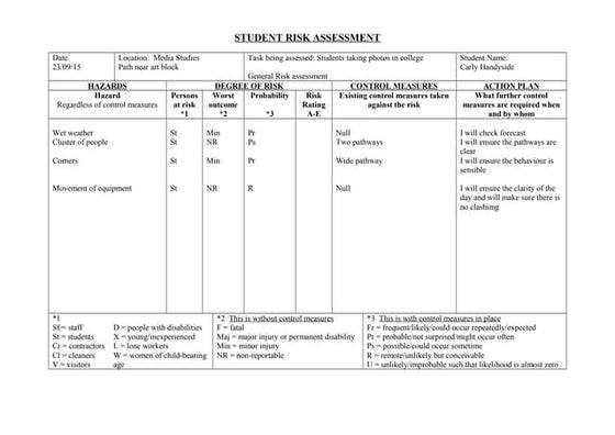 Preliminary Risk Assessment 1 | PPT