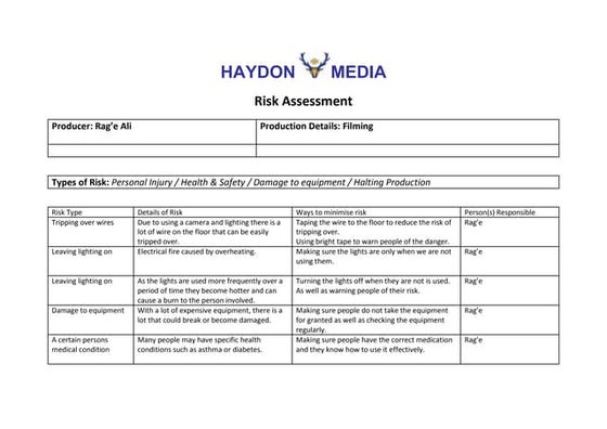 Risk Assessment | DOCX