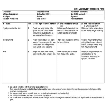 Risk assessment (astro turf) | DOC