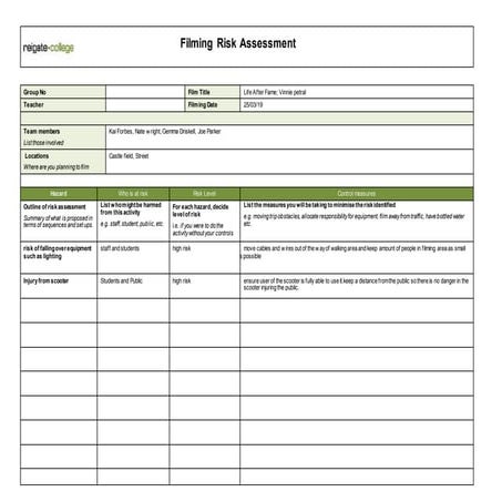 Risk assessment 2016 (1) | PPT