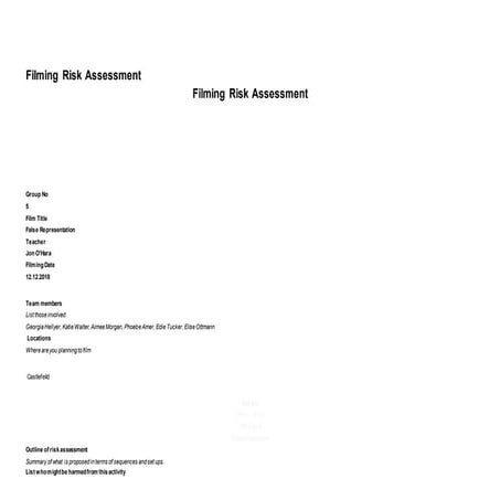 Risk assessment template car park | DOC