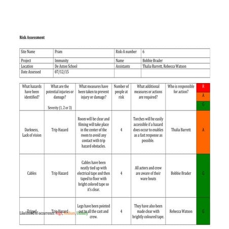 Risk Assessment (6) | DOC