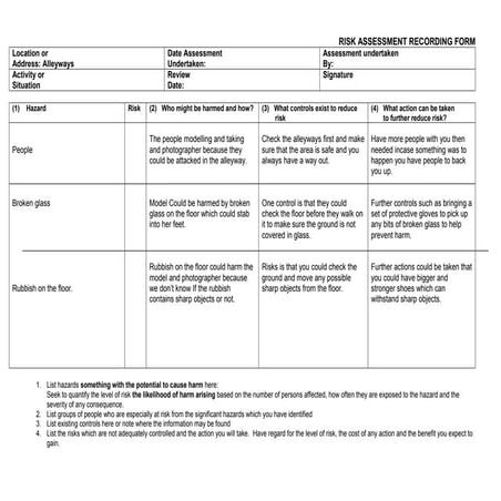 Risk assessment template sports hall | PPT