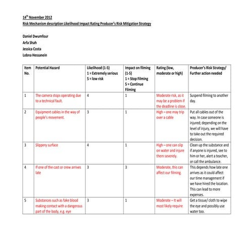 Risk assessment | DOC