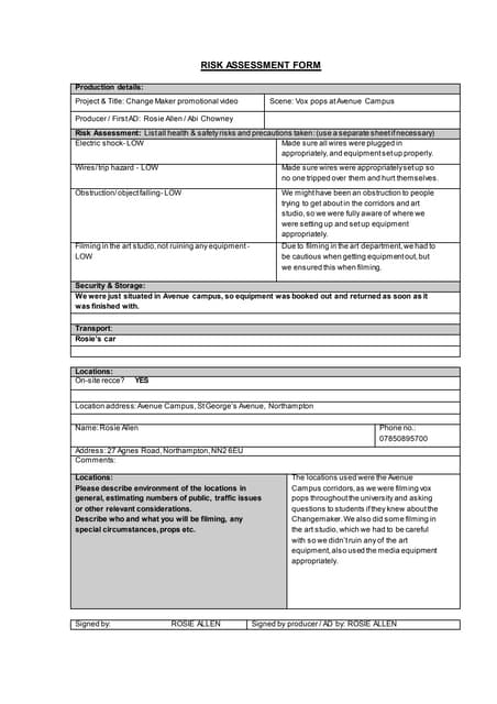 15. risk assessment_venue_checklist | PDF