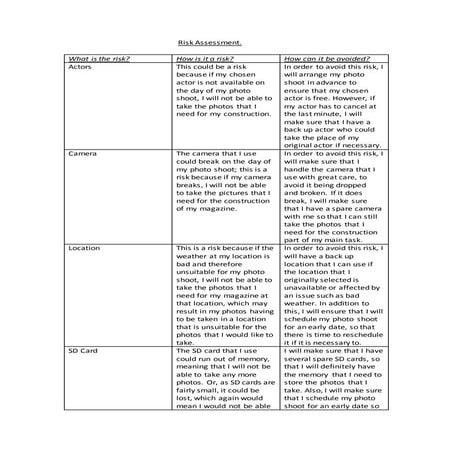 Risk assessment | DOCX