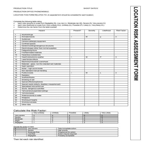 Copy of film production risk assessment form | DOCX
