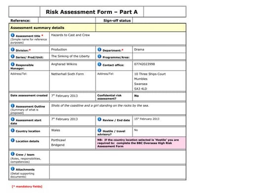 Music Video Risk Assessment | PDF