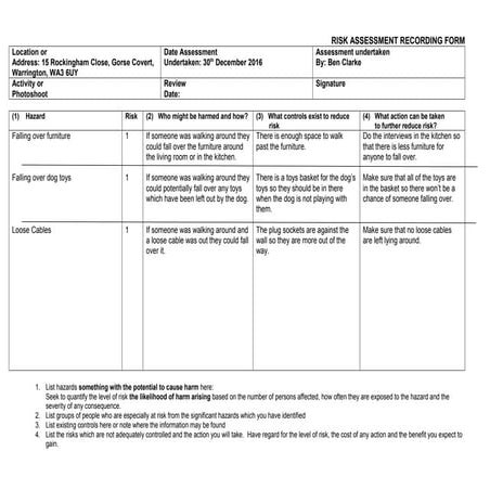 Risk assessment (home) | PPT