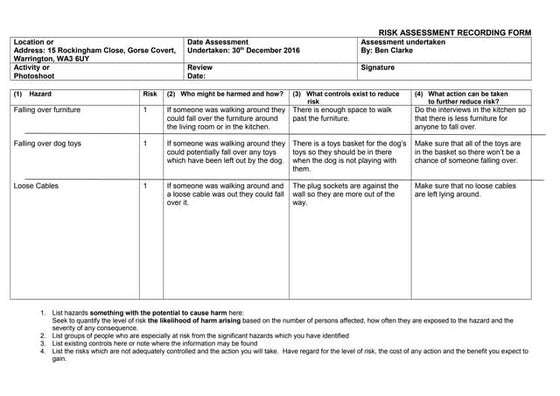 Risk assessment (astro turf) | DOC