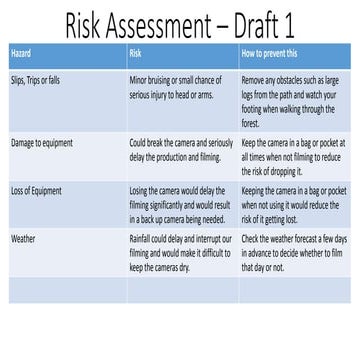 Risk assessment – media | PPTX