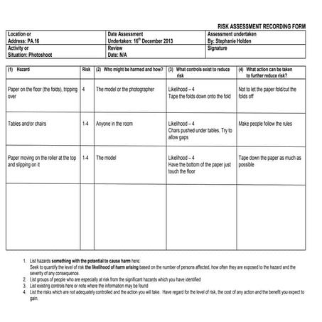 Risk assessment pa.16