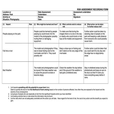 Risk assessment (astro turf)