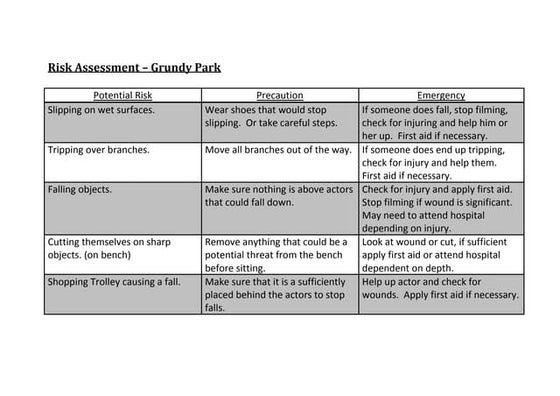 Risk assessment form | PDF