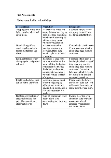 Risk assessment | DOCX