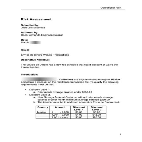 Risk Assessment Sample | PDF