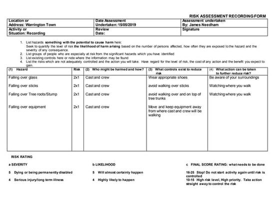 Risk assessment (astro turf) | DOC