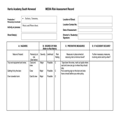 Risk Assessment Template | DOC
