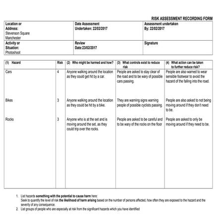 Risk assessment template | PPT | Free Download