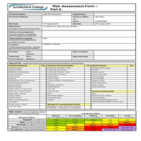 Risk assessment template | DOCX