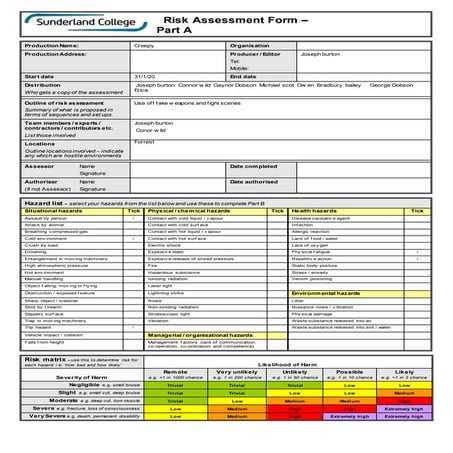 Risk assessment template | PDF
